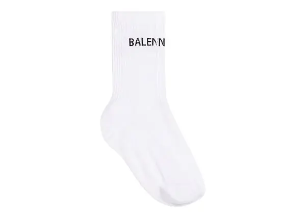 Balenciaga Logo Socks - White/black
