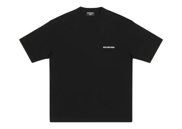 Balenciaga Logo Medium Fit T-shirt - Black