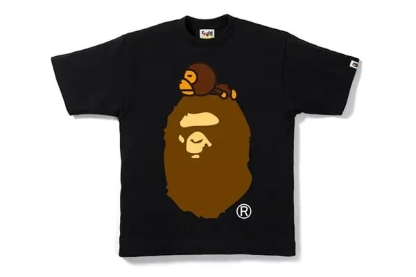 A BATHING APE Milo On Big Ape Tee Shirt - Black