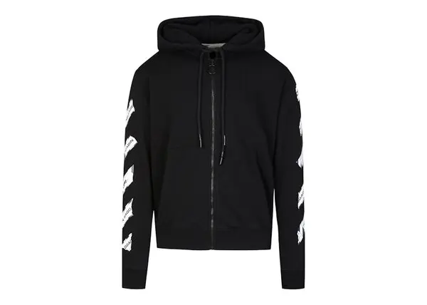 Off-White Slim Fit Airport Tape Zip-up Hoodie