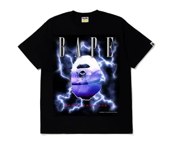 A BATHING APE Lightning Tee Shirt - Black