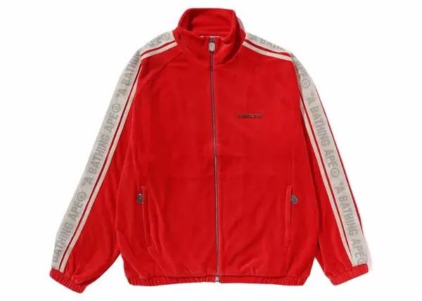 A BATHING APE Metal Logo Pin Track Jacket - Red