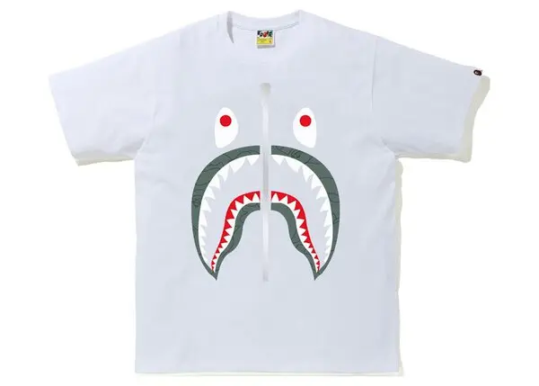 A BATHING APE Line 1st Camo Shark Tee Shirt - White/green