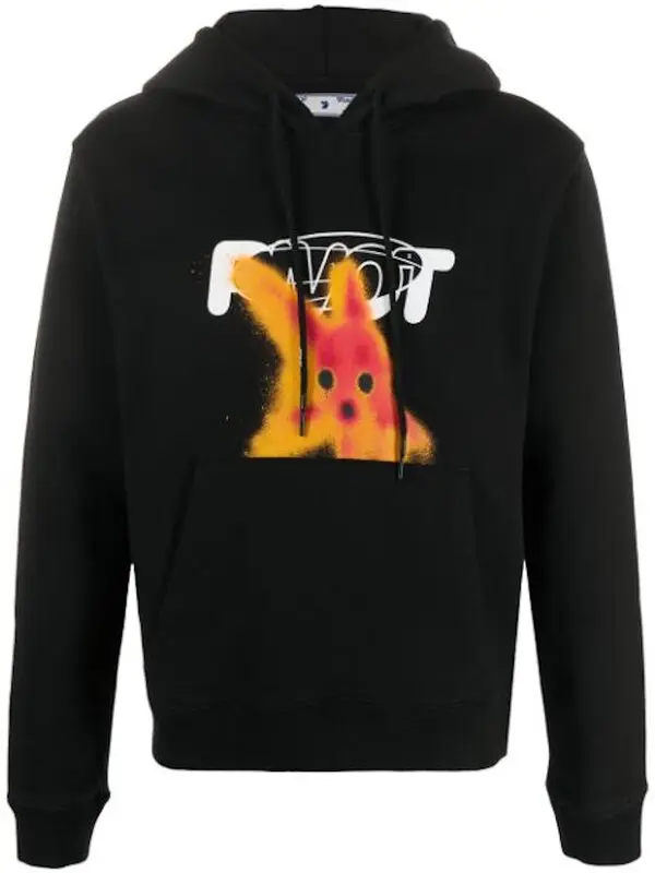 Off-White Slim Fit Pivot Fish Hoodie - Black/red