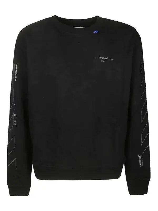 Off-White Unfinished Diag Sweatshirt - Black/silver