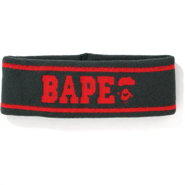 A BATHING APE Logo Headband - Olive/red