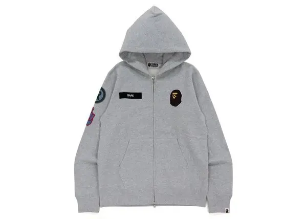 A BATHING APE Military Patch Zip Up Hoodie