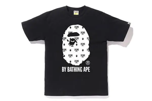 A BATHING APE Monogram Bathing Tee Shirt - Black/white