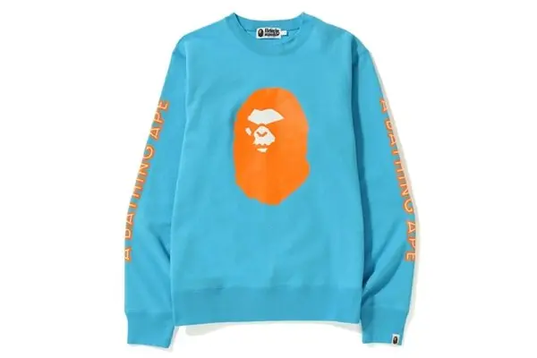 A BATHING APE Mad Face Wide Crewneck Sweatshirt