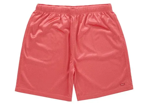 Supreme Small Box Baggy Mesh Short - Coral
