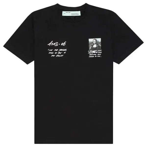 Off-White Slim Fit Monalisa Graphic Print T-shirt - Black