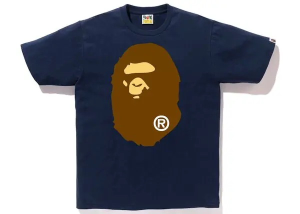A BATHING APE Ape Head Tee Shirt - Navy Blue