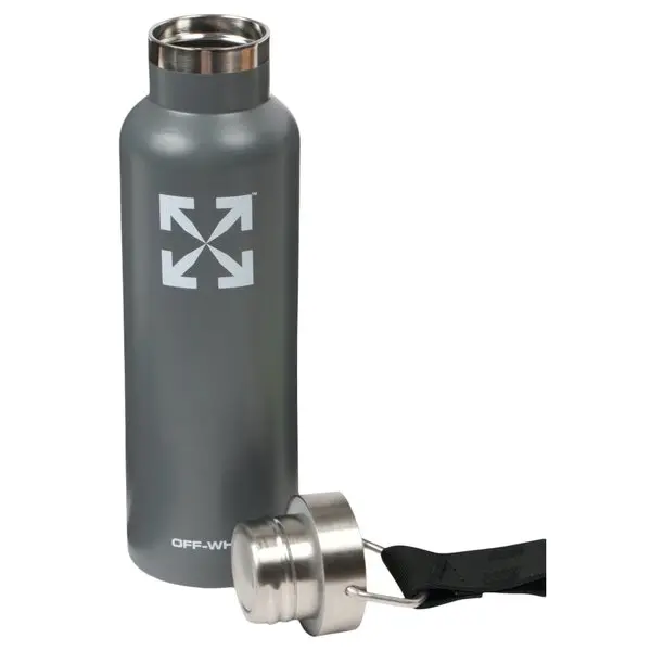 Off-White Thermos Water Bottle - Silver