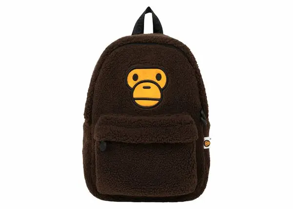 A BATHING APE Baby Milo Fur Mini Backpack - Brown