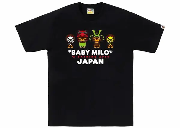 A BATHING APE Baby Milo Japan Tee Shirt - Black