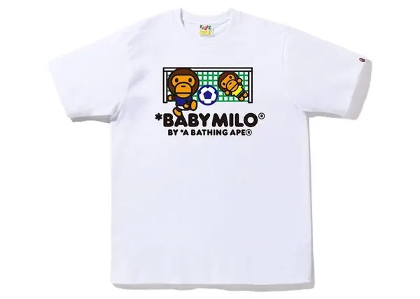 A BATHING APE Baby Milo Soccer Tee Shirt - White