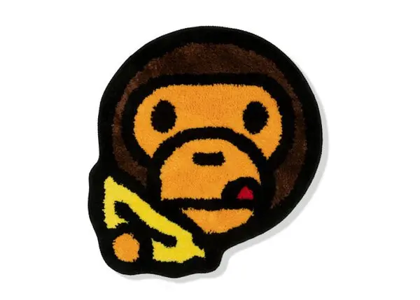 A BATHING APE Baby Milo Face Banana Rug - Brown