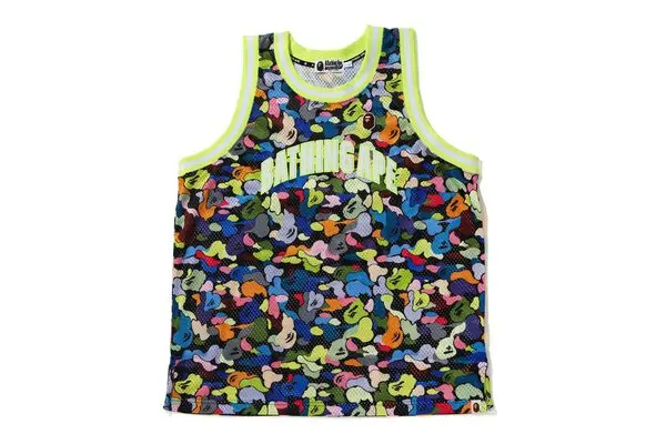 A BATHING APE Camo Basketball Tank Top - Black
