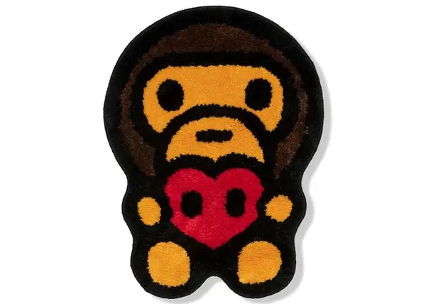 A BATHING APE Baby Milo Heart Rug