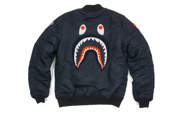 A BATHING APE Back Shark Ma1 Bomber Jacket - Black