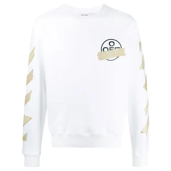 Off-White Tape Diag Arrows Sweatshirt - White/beige