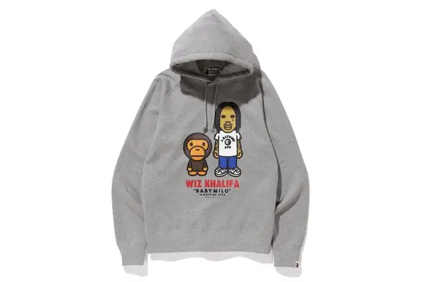 A BATHING APE Baby Milo X Wiz Khalifa Pullover Hoodie - Grey