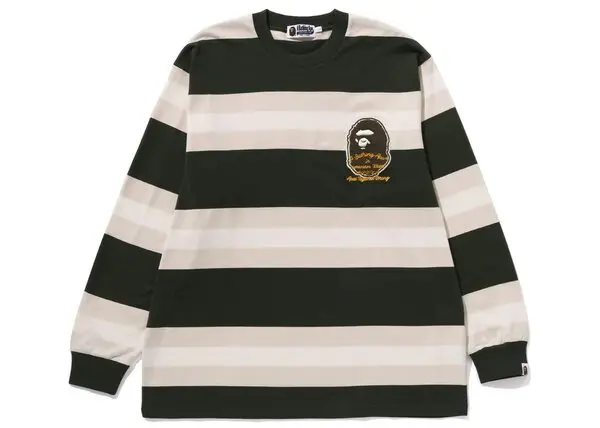 A BATHING APE Badge Hoop Long Sleeve Tee Shirt - Green