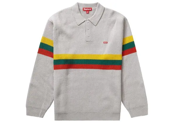 Supreme Small Box Polo Shirt Sweater - Grey