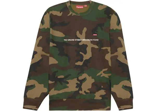 Supreme Small Box Crewneck Sweatshirt - Woodland Camo