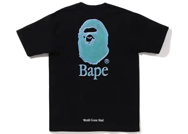 A BATHING APE Aqua Ape Head Tee Shirt - Black