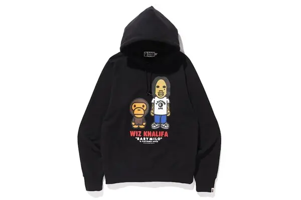 A BATHING APE Baby Milo X Wiz Khalifa Pullover Hoodie - Black