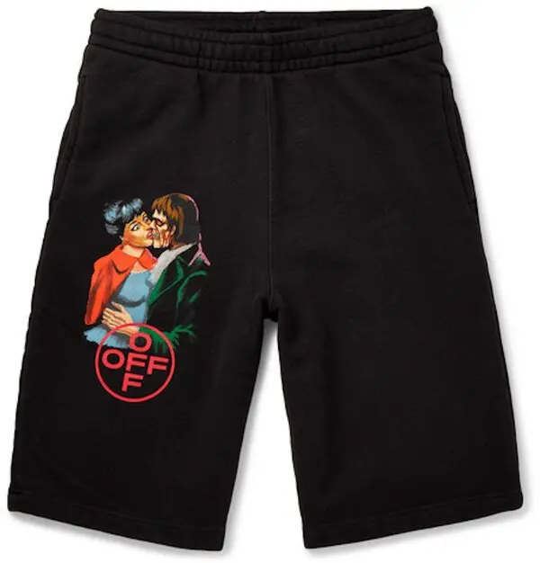 Off-White Slim Fit Graphic Print Shorts