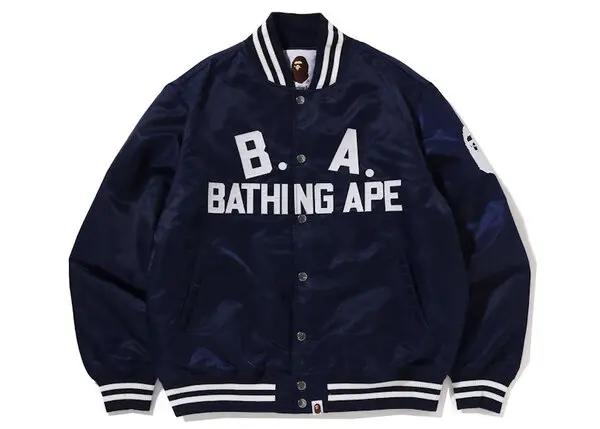 BAPE Nylon Varsity Jacket - Blue
