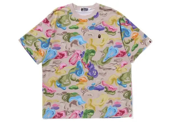 A BATHING APE Art Camo Ape Head One Point Tee Shirt - Multicolor