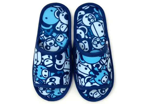 A BATHING APE Baby Milo Slippers - Blue Camo