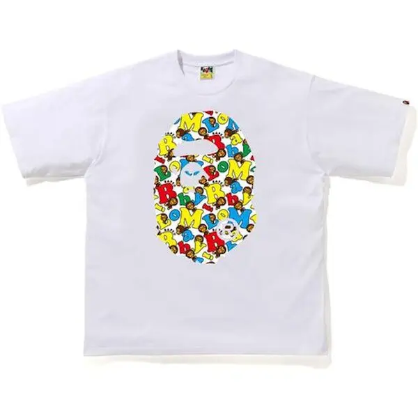A BATHING APE Baby Milo Alphabet Ape Head Relaxed Tee Shirt - White