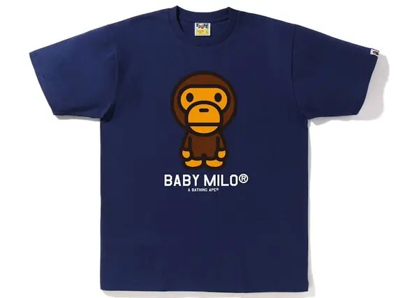 A BATHING APE Baby Milo Tee Shirt - Navy Blue