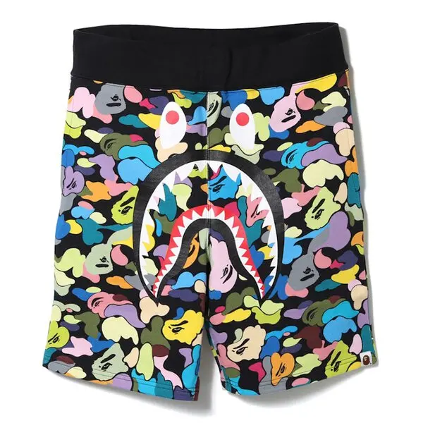 A BATHING APE Camo Shark Sweat Shorts