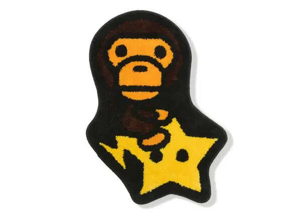 A BATHING APE Baby Milo Sta Rug - Brown Yellow