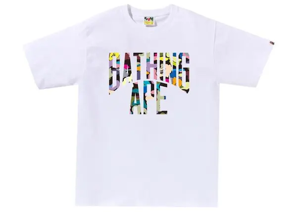 A BATHING APE Camo Nyc Logo Tee Shirt - White