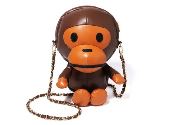 A BATHING APE Baby Milo Plush Doll Chain Shoulder Bag