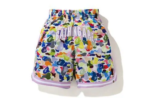 A BATHING APE Camo Wide Basketball Shorts