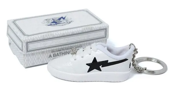 A BATHING APE Sta Keychain - White