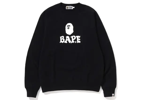 A BATHING APE Front Logo Relaxed Fit Crewneck Sweatshirt