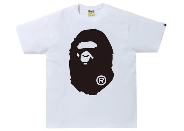 A BATHING APE Bicolor Big Ape Head Tee Shirt - White