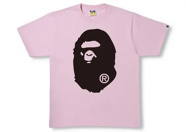 A BATHING APE Bicolor Big Ape Head Tee Shirt - Pink