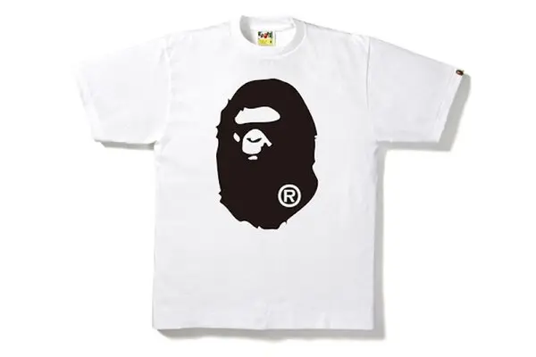 A BATHING APE Bicolor Big Ape Head Tee Shirt - White/black