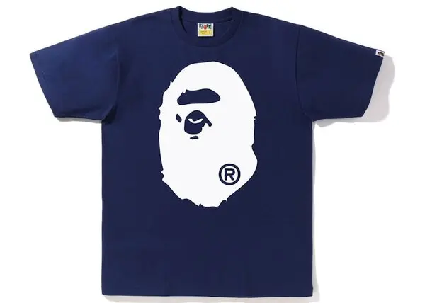 A BATHING APE Bicolor Big Ape Head Tee Shirt - Navy Blue