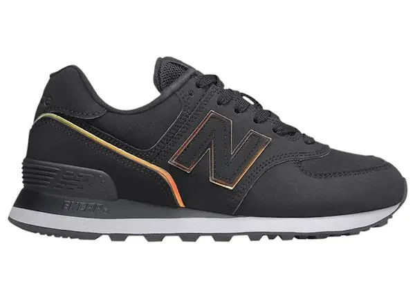 NEW BALANCE 574 Iridescent Athletic Sneakers - Black/white