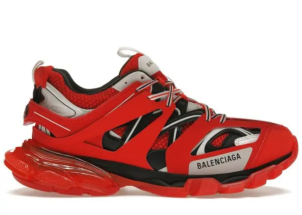 Balenciaga Track Clear Sole Sneakers - Red